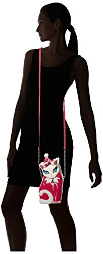 Betsey Johnson Kitsch Holiday Kitty Crossbody Bag, Pink Multi