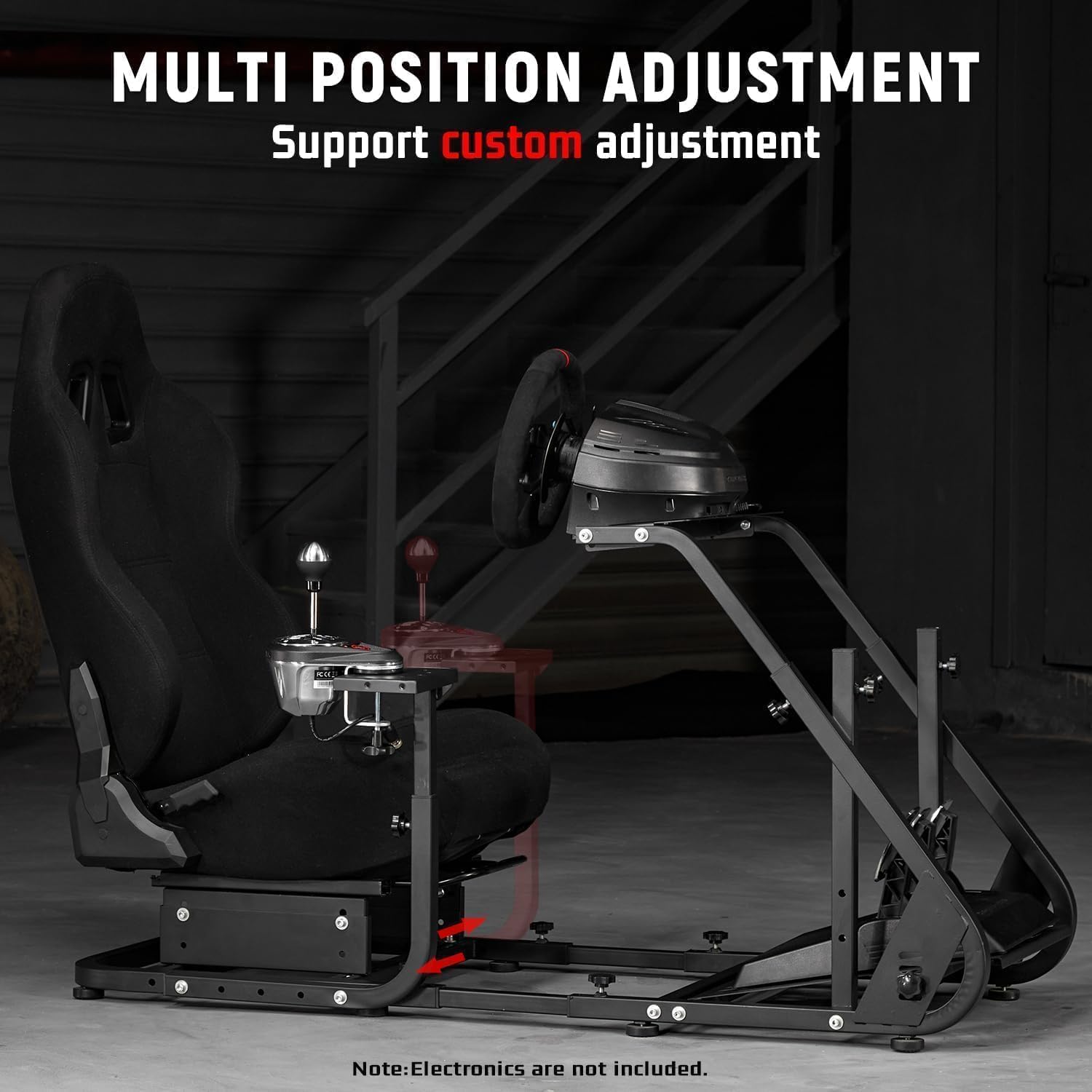 Dardoo G29 Racing Simulator Cockpit with Seat Fit for Logitech/Thrustmaster/Fanatec G25 G27 G923 T150,Steering Wheel Cockpit,Not Include Wheel, Pedal and Shifter