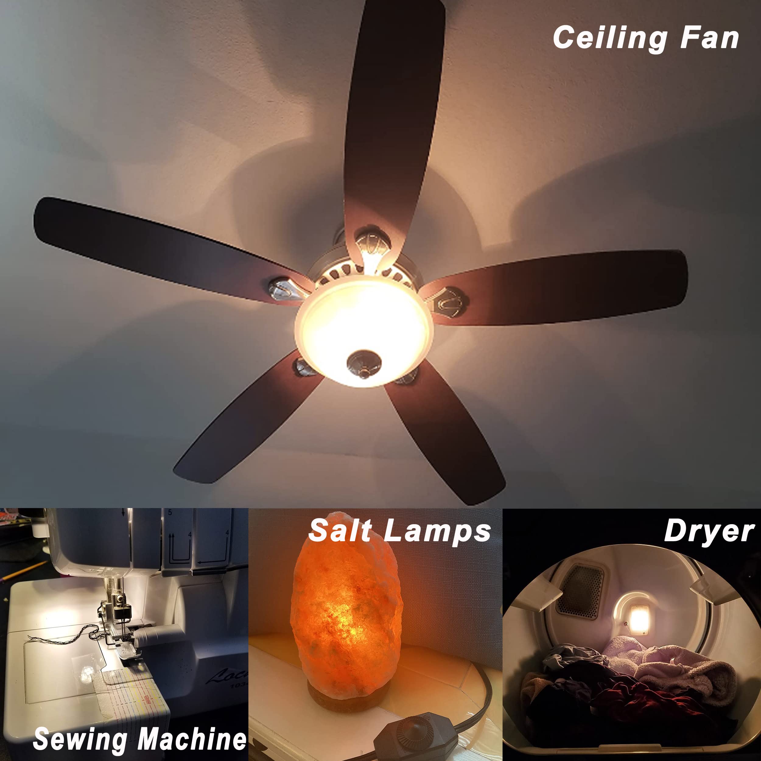 Ziomitus Dimmable E12 C7 Candelabra Led Light Bulbs 4W, Kx-2000 25W-40 Watt Halogen Equivalent, 3000k Warm White T6 Small Base 120V E12 Led Bulbs for Ceiling Fan Light Salt Lamp,450 lm(5Pack)
