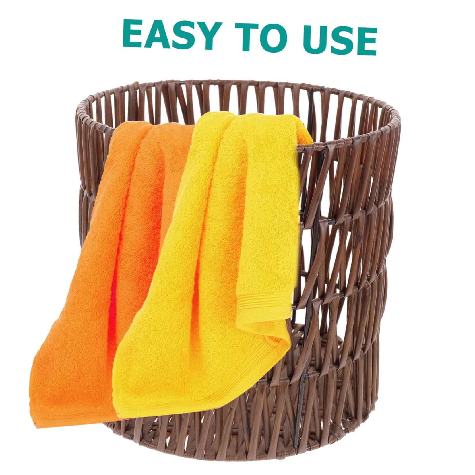 Amosfun 2pcs Hollow Storage Basket Rolling Laundry Hamper Wastebaskets Waste Basket Laundry Basket Wicker Laundry Hamper Basket Nursery Storage Bins Easter Towel Basket Baby Iron Handmade