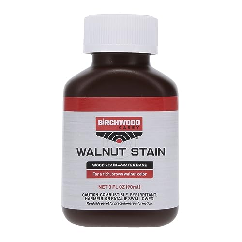 Birchwood Casey Easy-to-Use Fast-Acting Walnut Wood Water-Based Stain for Gun Stock Staining & Antiquing, 3 OZ Bottle