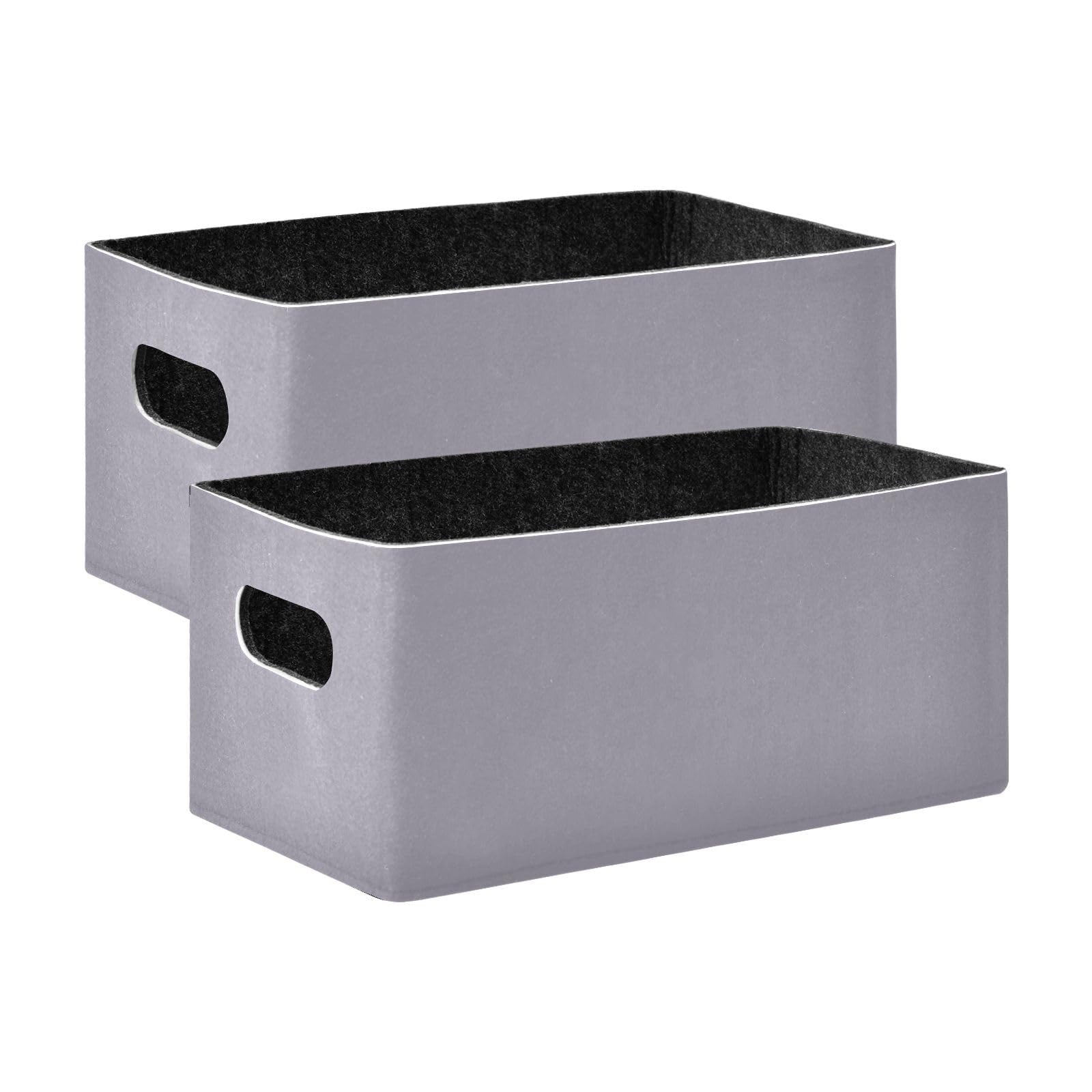 Mineral Violet Storage Baskets Foldable Storage Bin Decorative Organizing Baskets for Shelves, 2-Pack