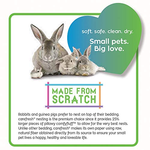 Carefresh 99% Dust-Free White Natural Paper Nesting Small Pet Bedding with Odor Control, 50 L