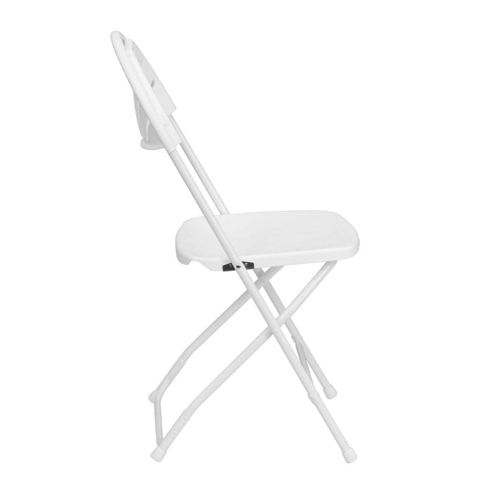 Flash Furniture 2 Pack HERCULES Series 650 lb. Capacity White Plastic Fan Back Folding Chair