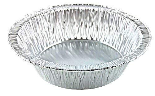 4“ Round Tart/Small Pie Tin Foil Pans - Freezer & Oven Safe Disposable Aluminum - For Baking, Cooking, Storage & Reheating - Pack of 50