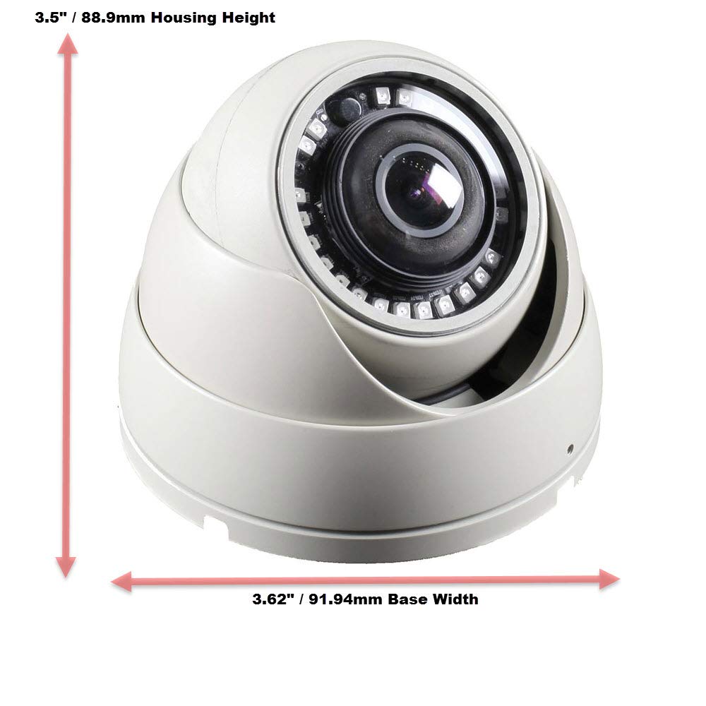CCTV Camera Pros HD-D180 180 Degree Dome Security Camera | Full HD Over Coax | HD-TVI AHD HDCVI CCTV 1080p | 2MP Wide Angle Indoor Outdoor Home Surveillance Camera