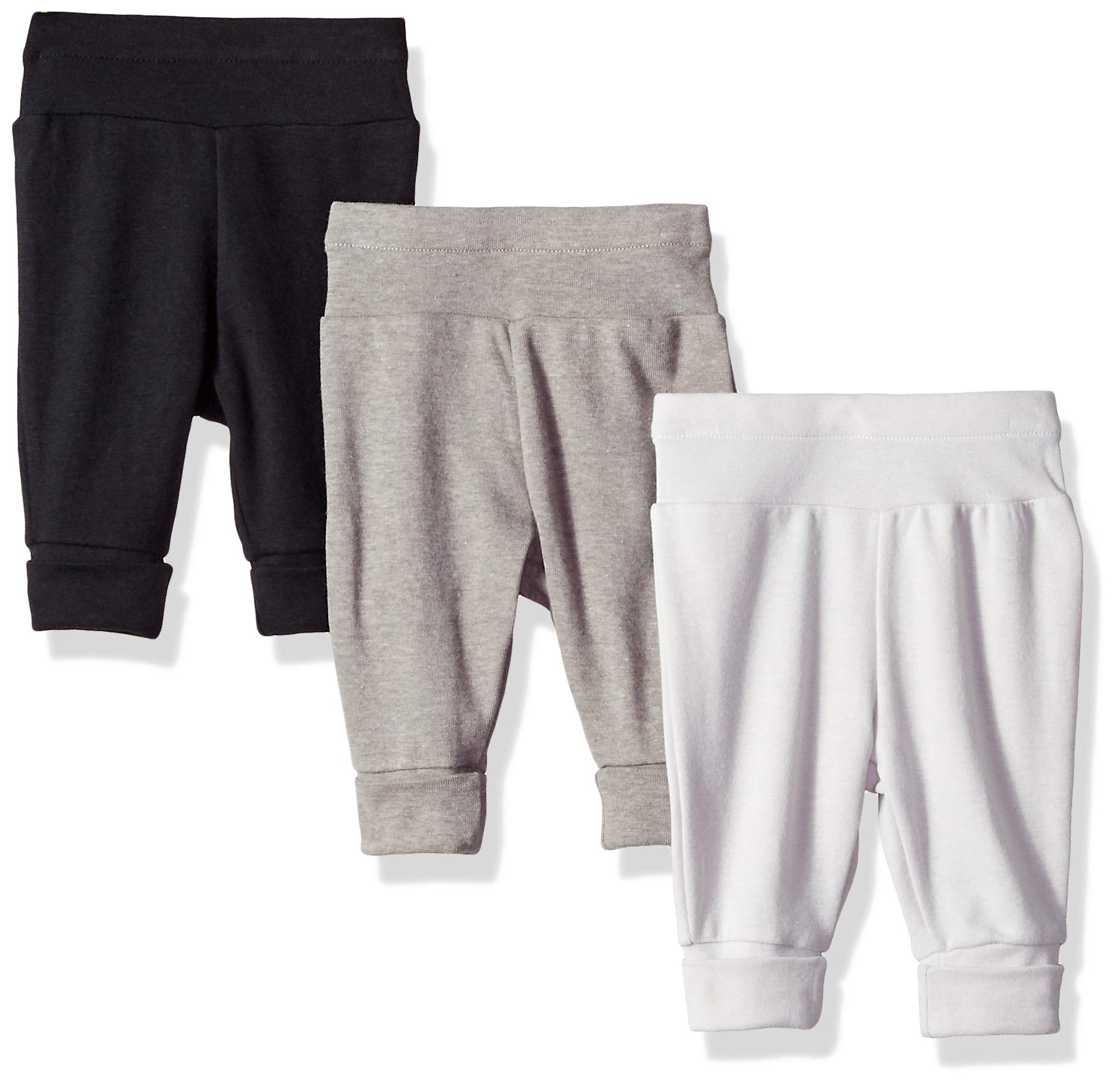 Hanes Pants, Flexy Soft Knit Pull-on Sweatpants, Stretch Joggers for Babies & Toddlers, 3-Pack, Grey, 6-12 Months