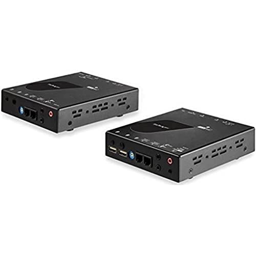StarTech.com HDMI KVM Extender Over IP - 4K 30Hz HDMI 2.0 & USB Over IP LAN or CAT5e/CAT6 Ethernet (100m/330ft) - Remote KVM Switch/Console Transmitter/Receiver Extender Kit, TAA (SV565HDIP)