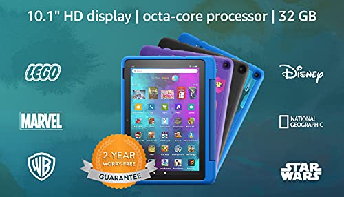 Amazon Fire HD 10 Kids Pro tablet, 10.1", 1080p Full HD, ages 6β12, 32 GB, (2021 release), named "Best Tablet for Big Kids" by Good Housekeeping, Intergalactic