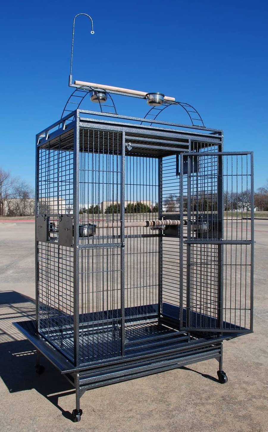 4 Size, XX-Large 40"x30"x72"H Castle PlayTop Parrot Cage for Large Macaws Cockatoos African Grey Amazon (40" x 30" x 72"H)