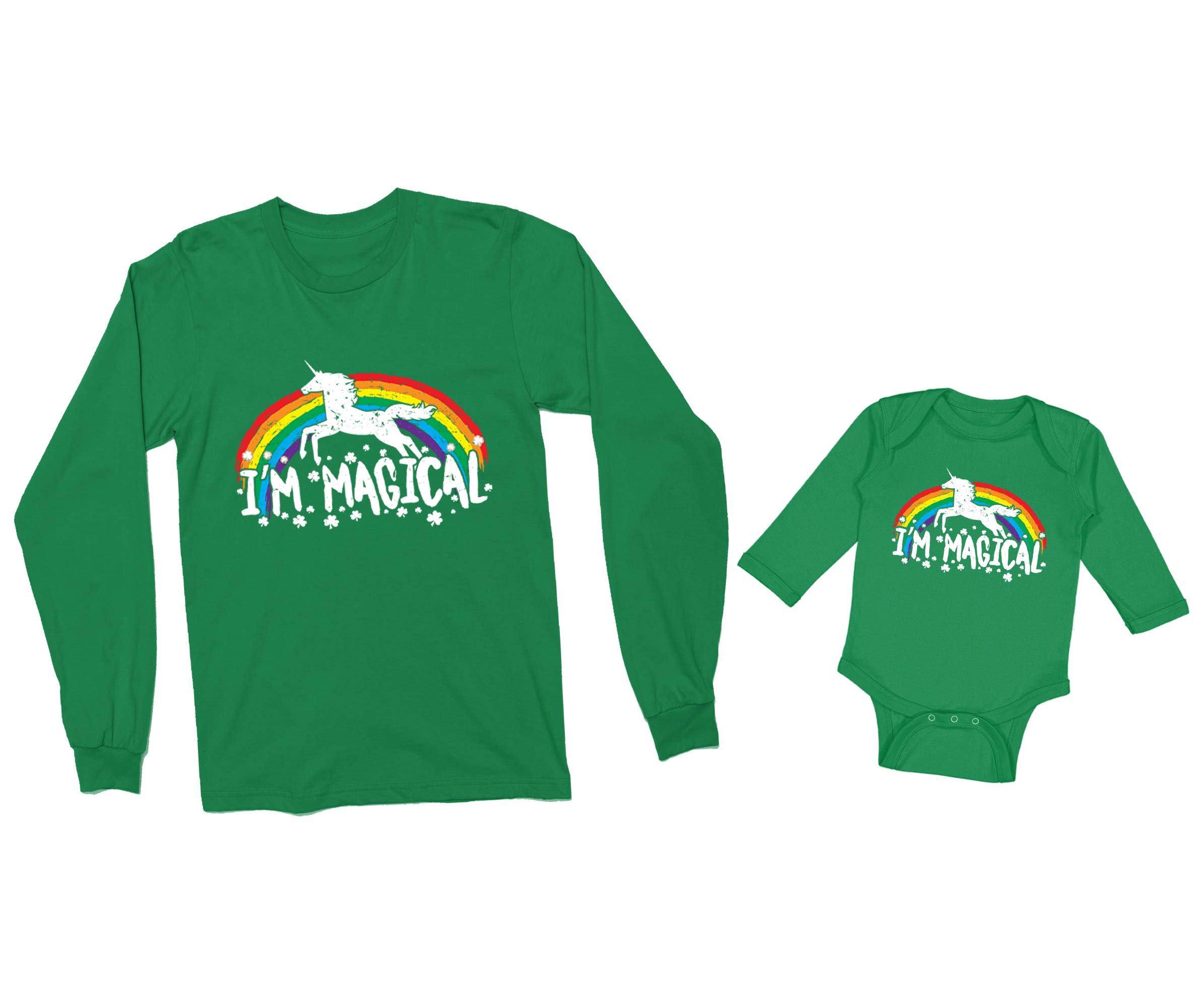 Haase Unlimited I'm Magical St. Patrick's Day Long Sleeve Kid's T-Shirt (4T, Kelly Green)