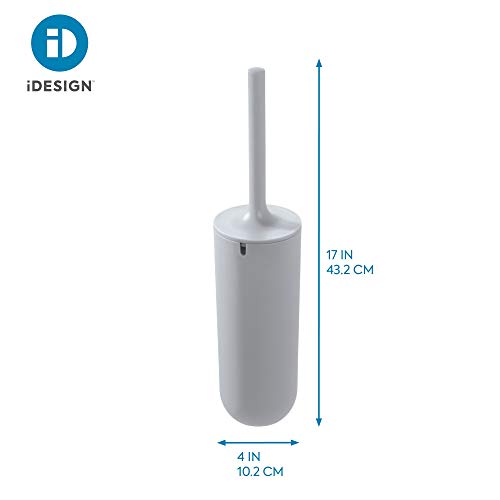iDesign Cade Bowl Brush and Holder, Toilet Cleaning Set for Bathroom, Matte Gray 2 Each
