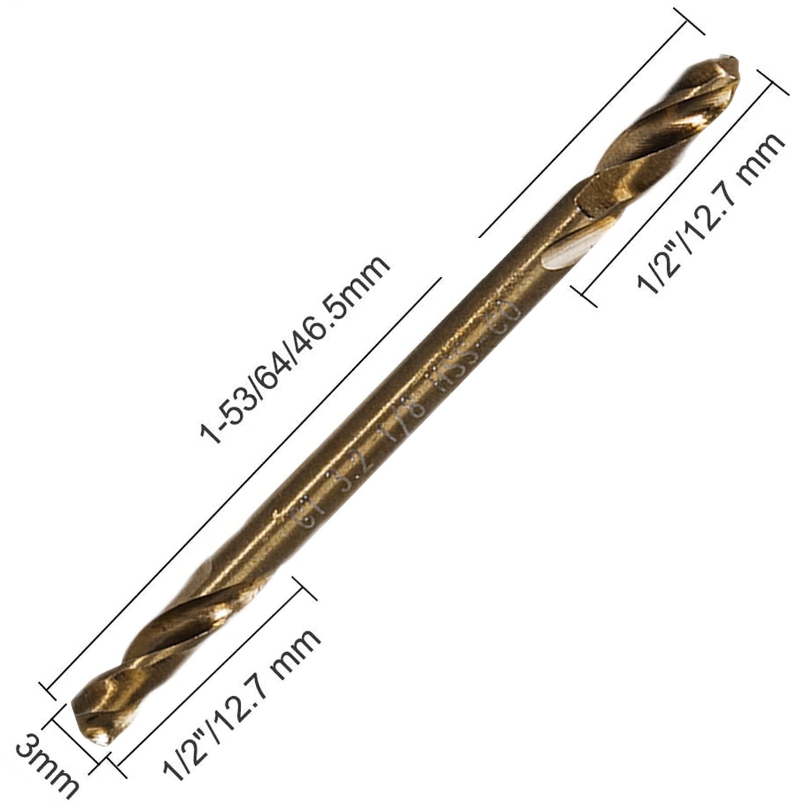 Eagles Double Ended Drill Bit Set - Pack of 10 HSS M35 1/8" Cobalt Twist Drill Bits