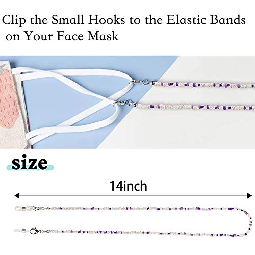 5 Pack Multifunction Glasses Lanyard,Premium Beaded Eyeglass Necklace Chain Cord, Eyeglass Beaded Chains and Cords, Comfortable and Convenient, Suitable for Women, Kids, Elderly