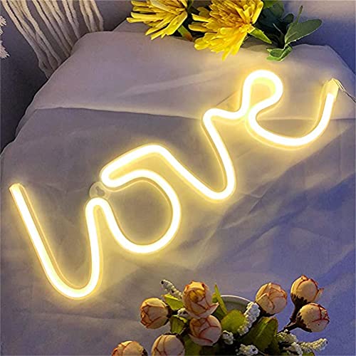 Nordstylee Neon Love Light Signs, Led Love Night Lights Decor Lights for Kid's Gift, Wall/Room Decor, Birthday Party, Christmas, Wedding Decoration(Warm White)