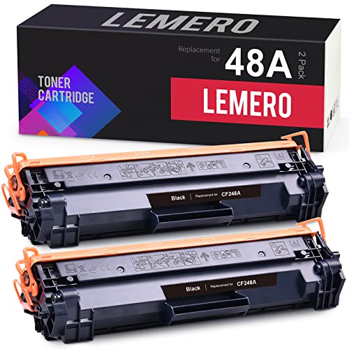 LEMERO CF248A 48A Compatible Toner Cartridge Replacement for HP 48A CF248A for Laserjet Pro M15w M15 M16a M16w Laserjet Pro MFP M29w M29a M28w (Black, 2-Pack)