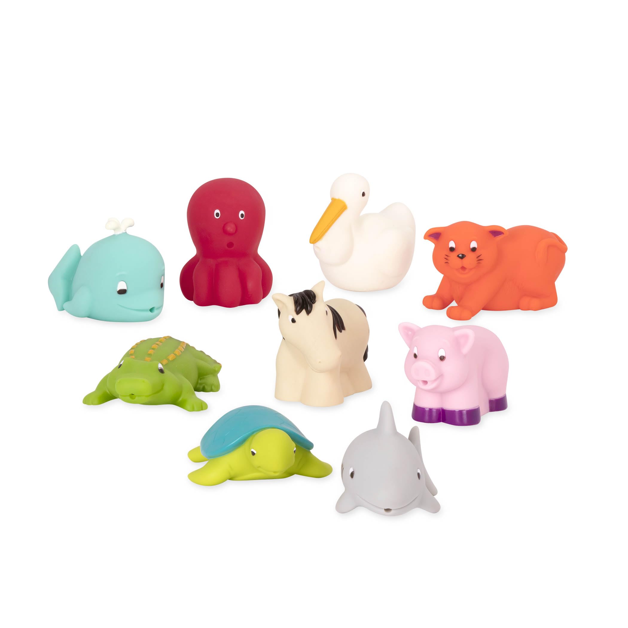 Battat – Assorted Bath Toys – 9Pcs Animal Squirters – Water Squirt Toys – Bath & Pool – 10 Months + – Bath Buddies (9Pcs)