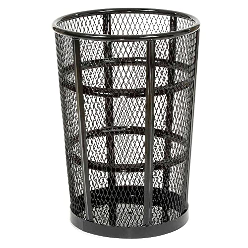 Global Industrial Outdoor Metal Trash Container Black, 48 Gallon