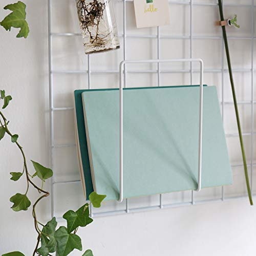 FRIADE Wall Grid Panel Hanging Basket with Hooks,Bookshelf,Display Shelf,Wall Organizer and Storage Shelf for Home Supplies,1 Set of 3 (White)