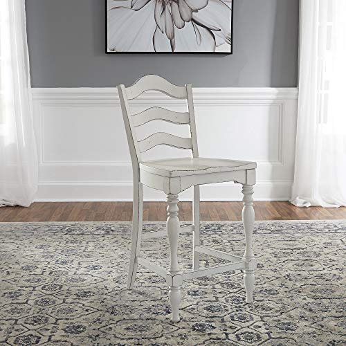 Liberty Furniture INDUSTRIES Magnolia Manor Ladder Back Counter Chair, White