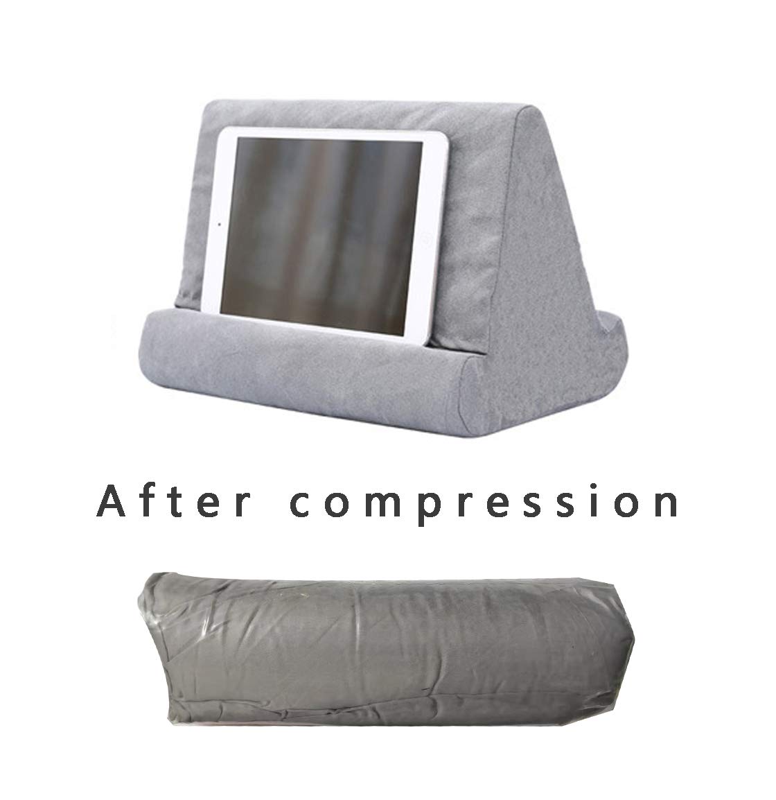 SoSickWithIt New Compressible Tablet Stand Pillow Holder Multi Angle Soft Cushion Pillow Stand for iPad Tablet Book and E-Reader (Little Gray)