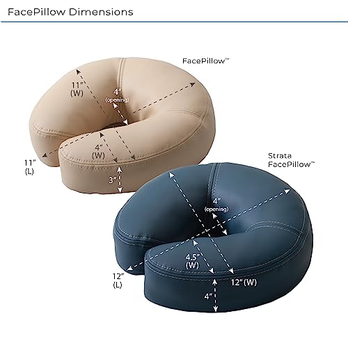 EARTHLITE Massage Table Face Cradle FLEX-REST - Self-Adjusting, Flexible Platform with Strata Memory Foam Face Pillow, Vanilla Crème
