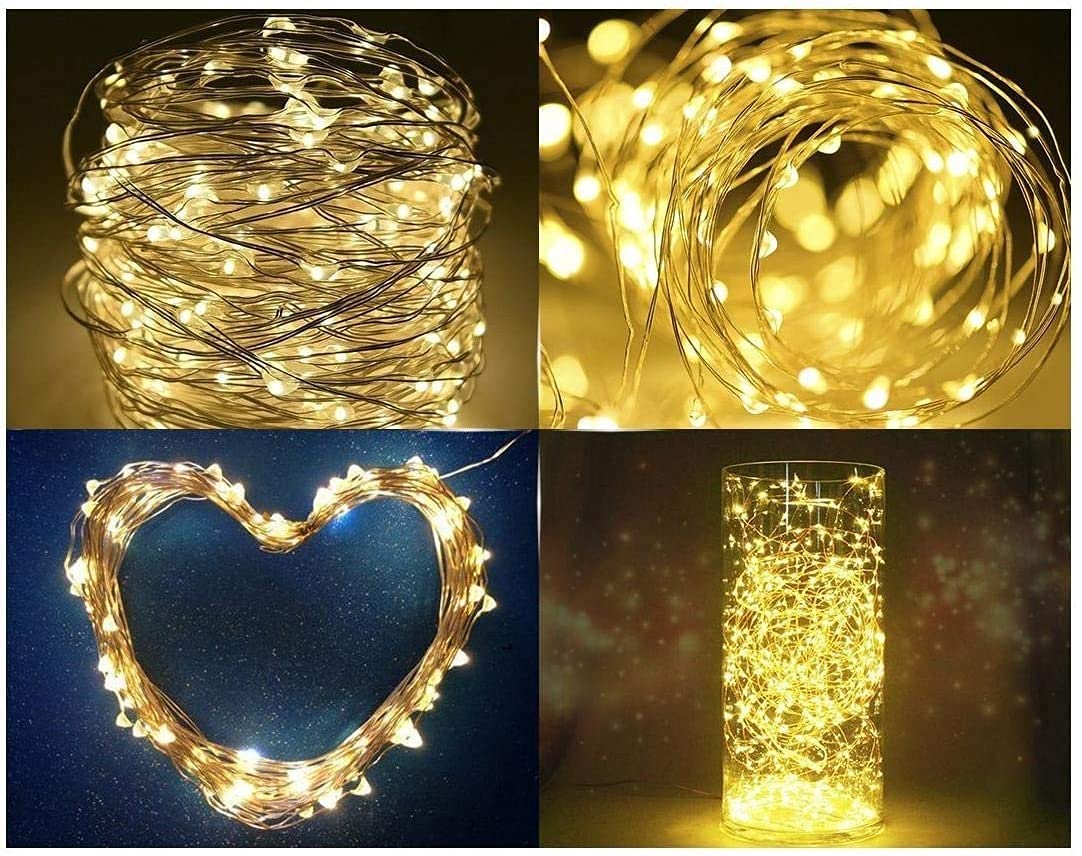 MAOGOO 2 Pack Solar Light String, Solar Copper Wire Light String 33 Feet 100 Led Small Lights,Starry Sky Outdoor Waterproof, Suitable for Home, Garden, Terrace, Wedding and Party (Warm White)