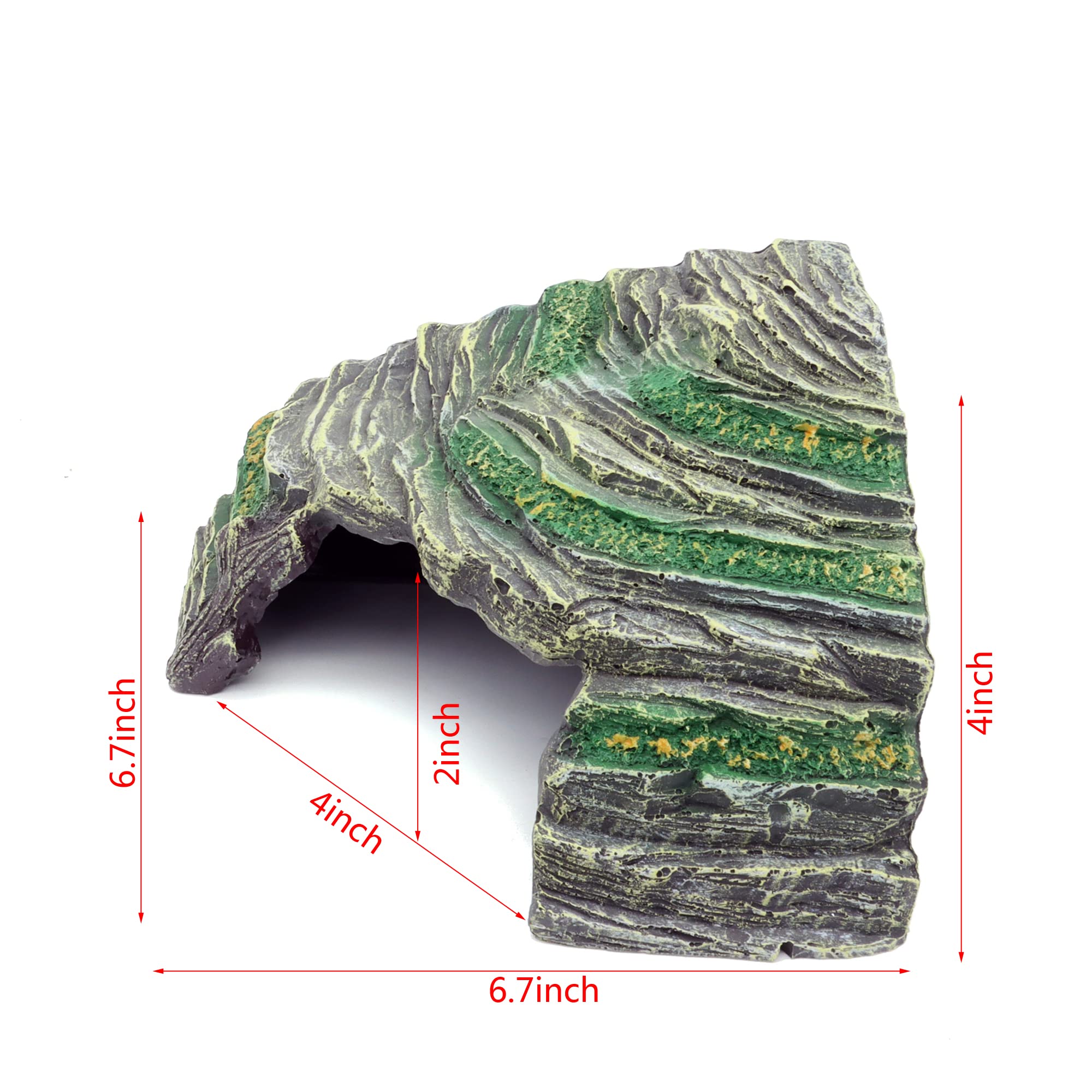 JIHAQUA Terrarium Decor Reptile Hide Reptile Hides and Caves Aquarium Tank Accessories Decorations,Medium