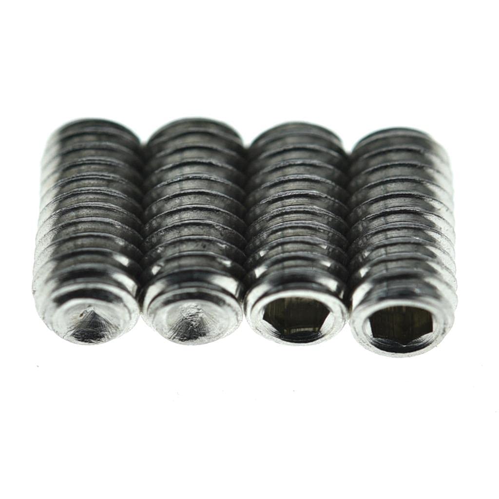 KAISH 50x Metric M3x6 Stainless Steel Guitar Bridge Saddle Height Adjustment Screws for Stratocaster/Telecaster
