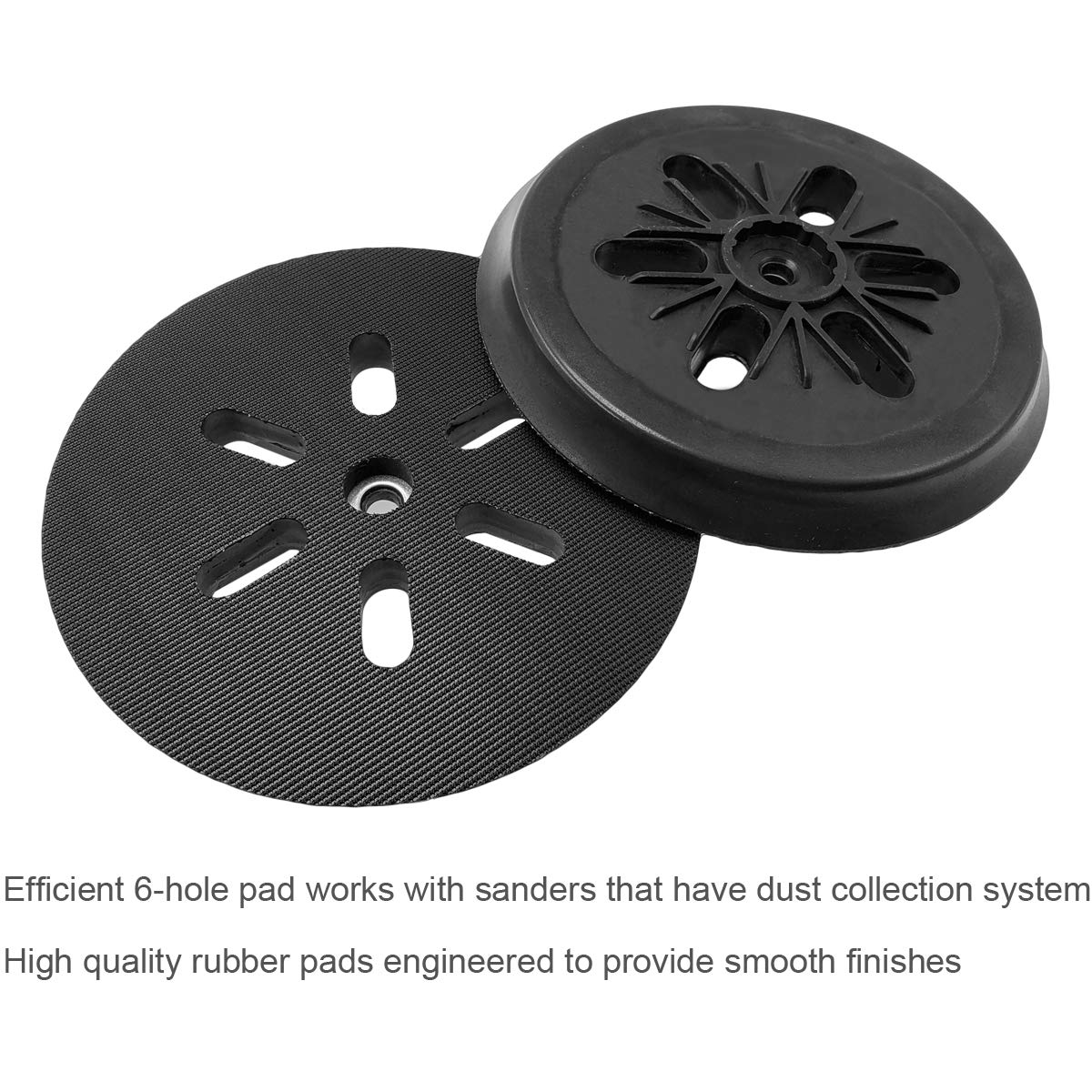 6" Hard Hook-&-Loop Backing Pad Replacement Sander Pad for RS6045 & RS6046,Compatible with Bosch 3727DEVS 1250DEVS ROS65VC Orbital Sander