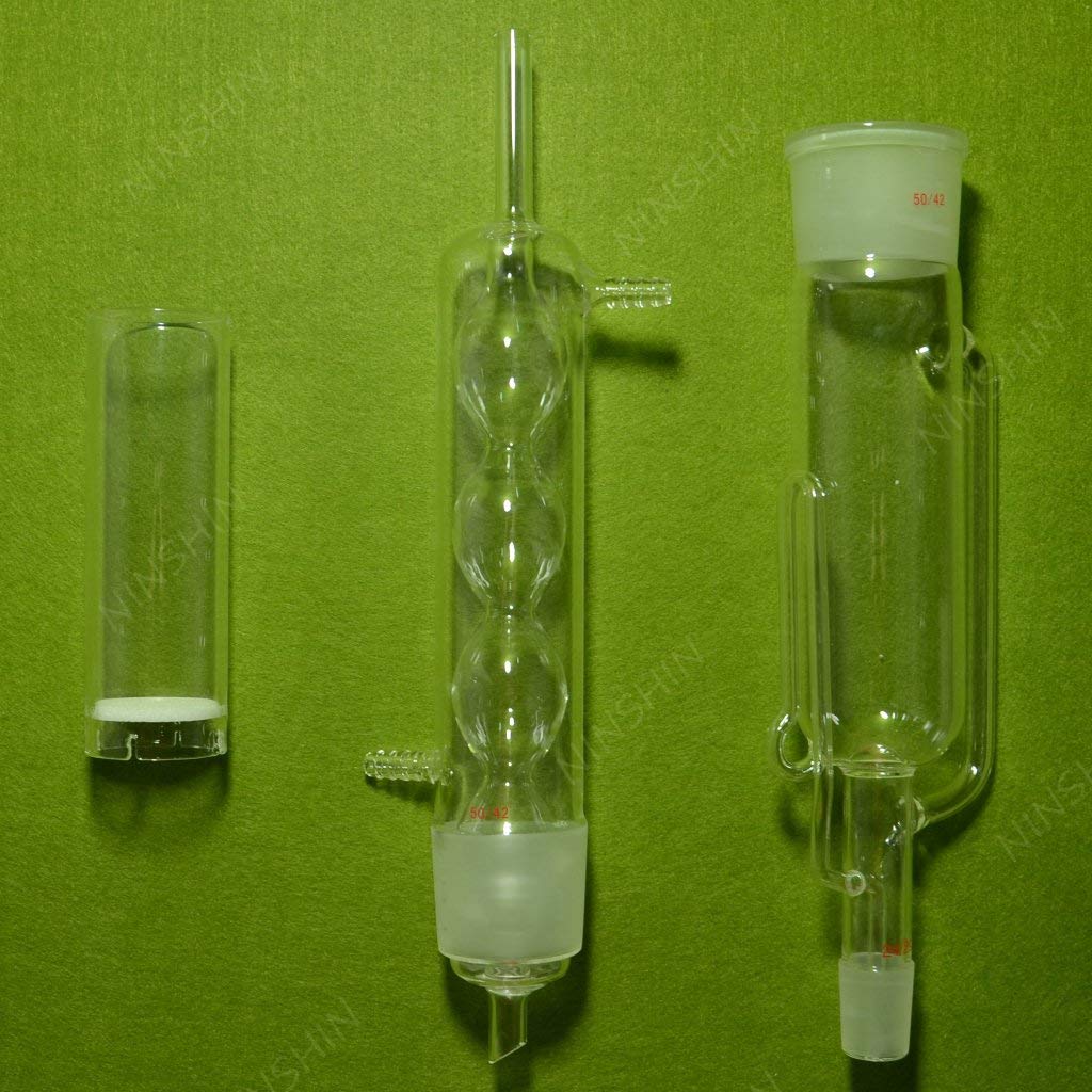 NANSHIN lab Glass,Soxhlet Extractor(24/29 50/42 Joint) with Glass Thimble(45mmX140mm)