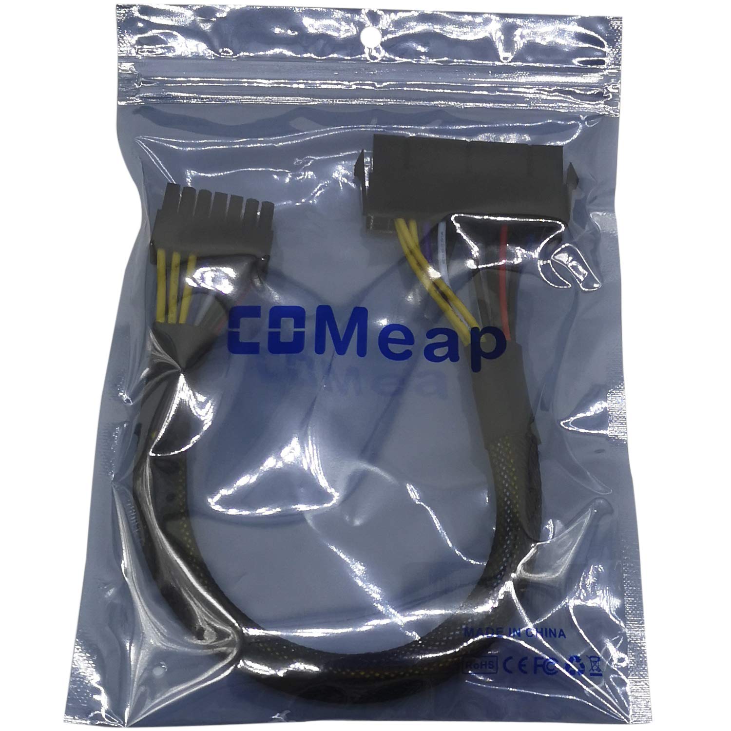 COMeap 24 Pin to 14 Pin ATX PSU Main Power Adapter Braided Sleeved Cable for IBM Lenovo PCs and Servers 12-inch(30cm) (Long Type)