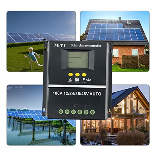 Amikadom #8gDV7g Solar Controller Mppt Off-Grid System Power Generation System Charging 100 Amp 12V/24V/36V/48V/60V/96V/192V