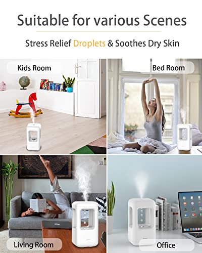 Cool Mist Humidifier Anti gravity Water Droplet Countercurrent Retard Pressure Anxiety 500ml Humidifier for Bedroom Easy to Clean Quiet Energy-Saving Automatic Shutdown Power-off Protection⌠(White)