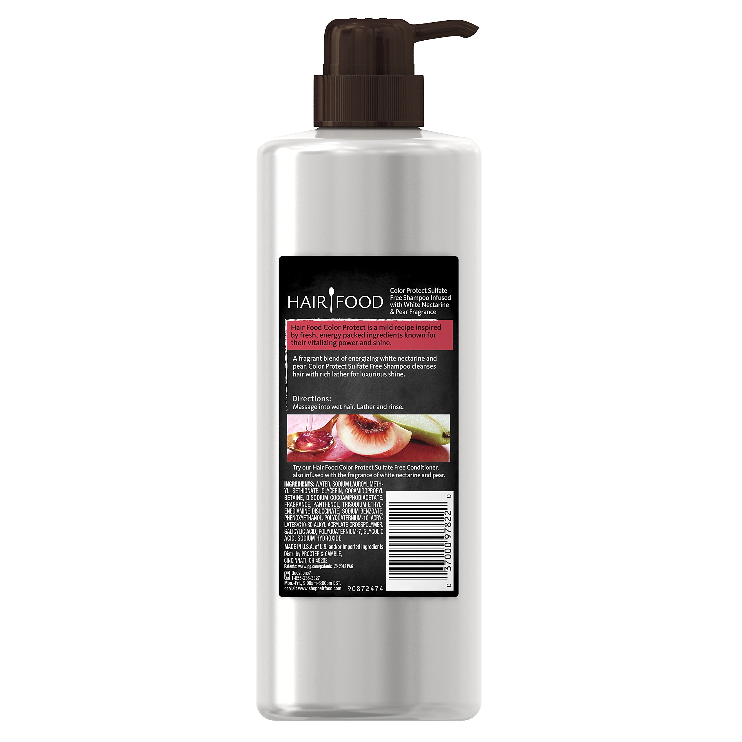 Hair Food Sulfate Free Color Protect Shampoo with White Nectarine & Pear Fragrance, 17.9 Fluid Ounce