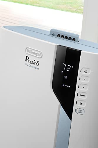 De'Longhi PACEX390UVcare-6AL WH PAC Portable Air Conditioner, Dehumidifier, Fan & UV-Carelight, 14000 BTU + UV CARE, White