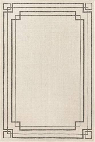 nuLOOM Katalina Simple Border Indoor/Outdoor Area Rug, 6' 7" x 9', Ivory