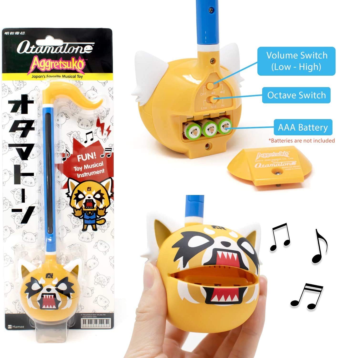 Special Edition Sanrio Otamatone (2 Pc. Set - Aggretsuko Sweet + Rage) - Fun Electronic Musical Toy Instrument by Maywa Denki (Official Licensed) [Includes Song Sheet and English Instructions]