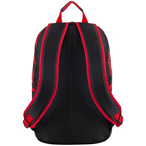 FUEL Backpack with Lunch Box Combo – 18” Two Compartment Water Resistant Durable Adjustable Straps with Side Water Bottle Pockets 2 in 1 Set - Red Camo
