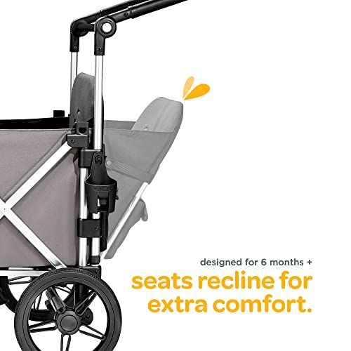 Larktale Caravan with Canopies - Double Seater Collapsible Wagon, All-Terrain Stroller Wagon for Kids, Baby, Toddler - Caravan/Canopies Bundle