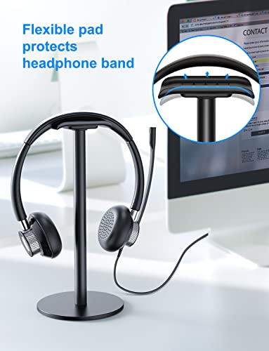 Link Dream Full Aluminum Headphone Stand Headset Holder Gaming Headset Holder with Non-Slip Silicone Earphone Stand for All Headphone Sizes (Black)
