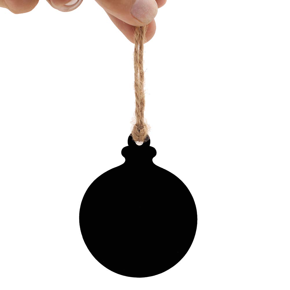 Healifty Mini Two-Sided Chalkboard 10PCS Round Mini Chalkboard with Hemp Rope Blackboard Message Board for Home Decoration Pendant DIY Accessories