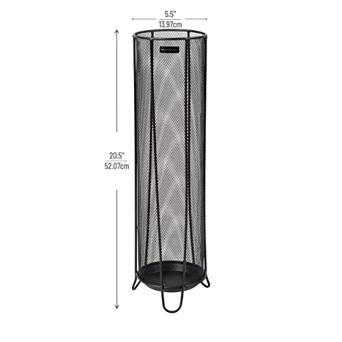Mind Reader Umbrella Rack Stand For Canes Walking Sticks Umbrellas, Metal Mesh, Black