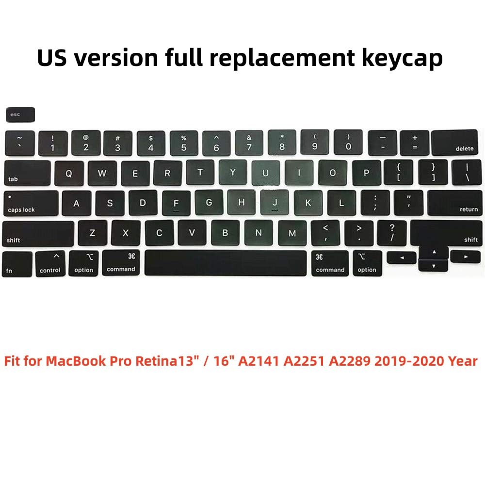 New Replacement Keyboard Keycaps Keys,Full Set of US Replacement Keycaps QWERTY for MacBook Pro 13.3"/16" A2251 A2289 A2141 2019 2020 Year EMC 3348 EMC3349 3456