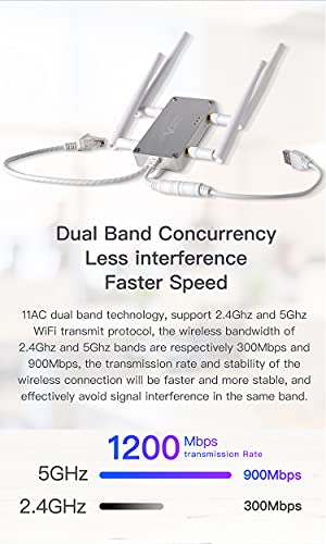 VONETS VBG1200 Industrial Mini Dual Band 2.4GHz/5GHz WiFi Bridge/Router/WiFi to Ethernet Adapter/AC1200 WiFi Signal Range Extender 1 RJ45 Male (10/100Mbps) USB/DC Powered for DVR IP Camera AGV