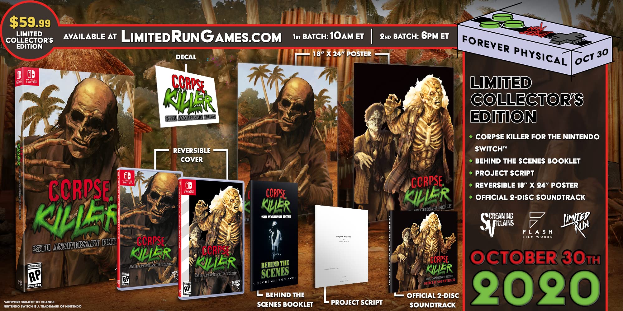 Corpse Killer - 25th Anniversary Edition Collector's Edition - Nintendo Switch Exclusive Limited Edition Box Set