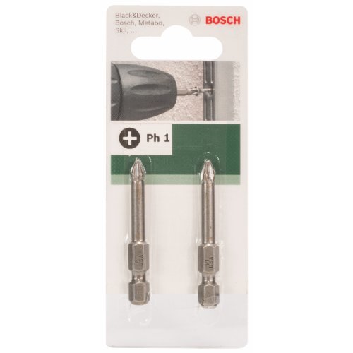 Bosch 2609255919 49mm Philips Screwdriver Bit PH1 (2 Pieces)