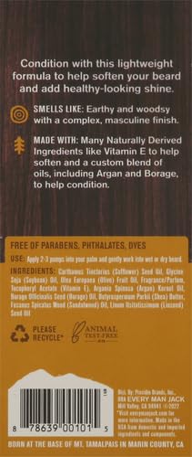 Every Man Jack Sandalwood Scent Hydrating Beard Oil, Paraben Free, Natural, 1.0 Fluid Ounce (Pack of 1)