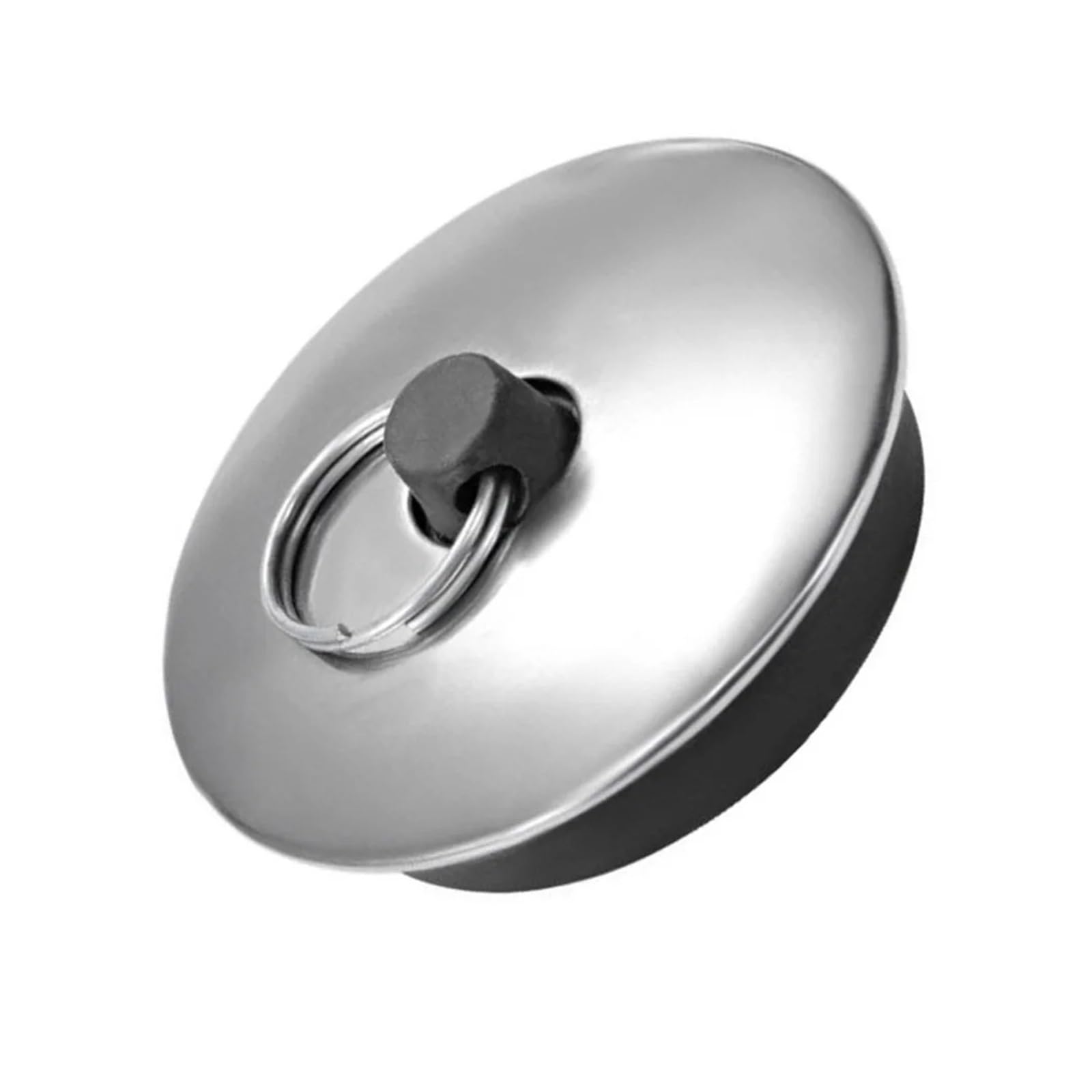 PRIMUZ 1pcs Rubber Sink Plug Drain Stopper Fit 40mm with Ring Compatible with Bathtub Kitchen Sink Strainer Stopper Laundry Sink Plug Drainage