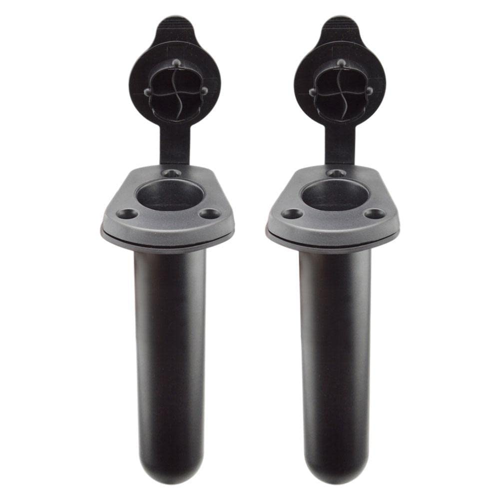 2Pcs Plastic Flush Mount Fishing Boat Rod Holder Bracket With Cap Cover for Fishing Kayak Pole Fishing Tackle Accessory Tool